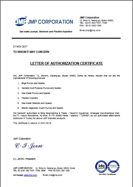 Certificates – Erka Engineering